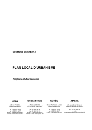 Plan Local d'Urbanisme - Commune de Cabara
